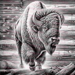 Buffalo 3D Illusion Digital File - Laser Engraving Ready (instant ...