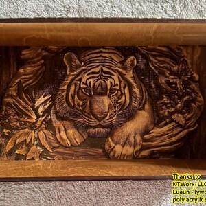 3D Illusion Tiger Finger Joint Box – 11x6x4 – Laser Engraving Lightburn ...