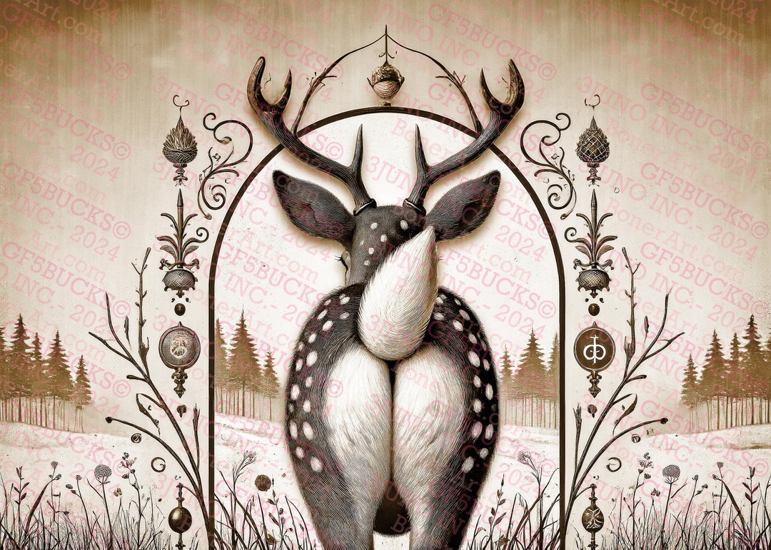 Retro Christmas, Reindeer - Laser Burn PNG | 3D Illusion | Engrave ...
