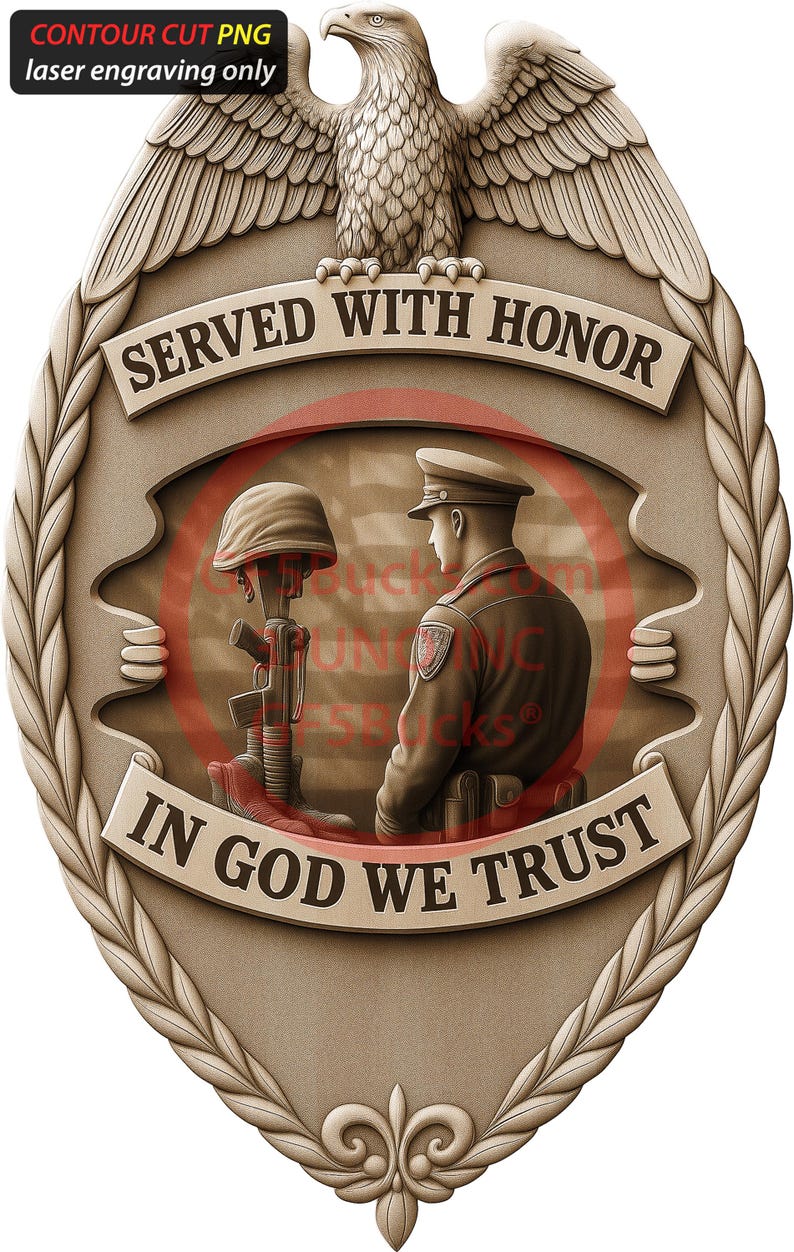 3D Illusion Military Badge Art for Laser Engraving | PNG Digital File ...