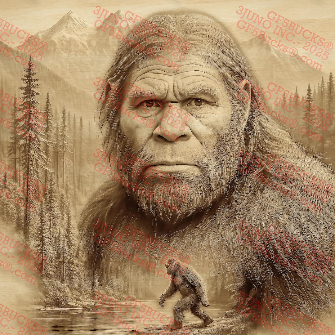 3D Illusion Bigfoot PNG – Mountain Forest Sasquatch Design – Laser ...