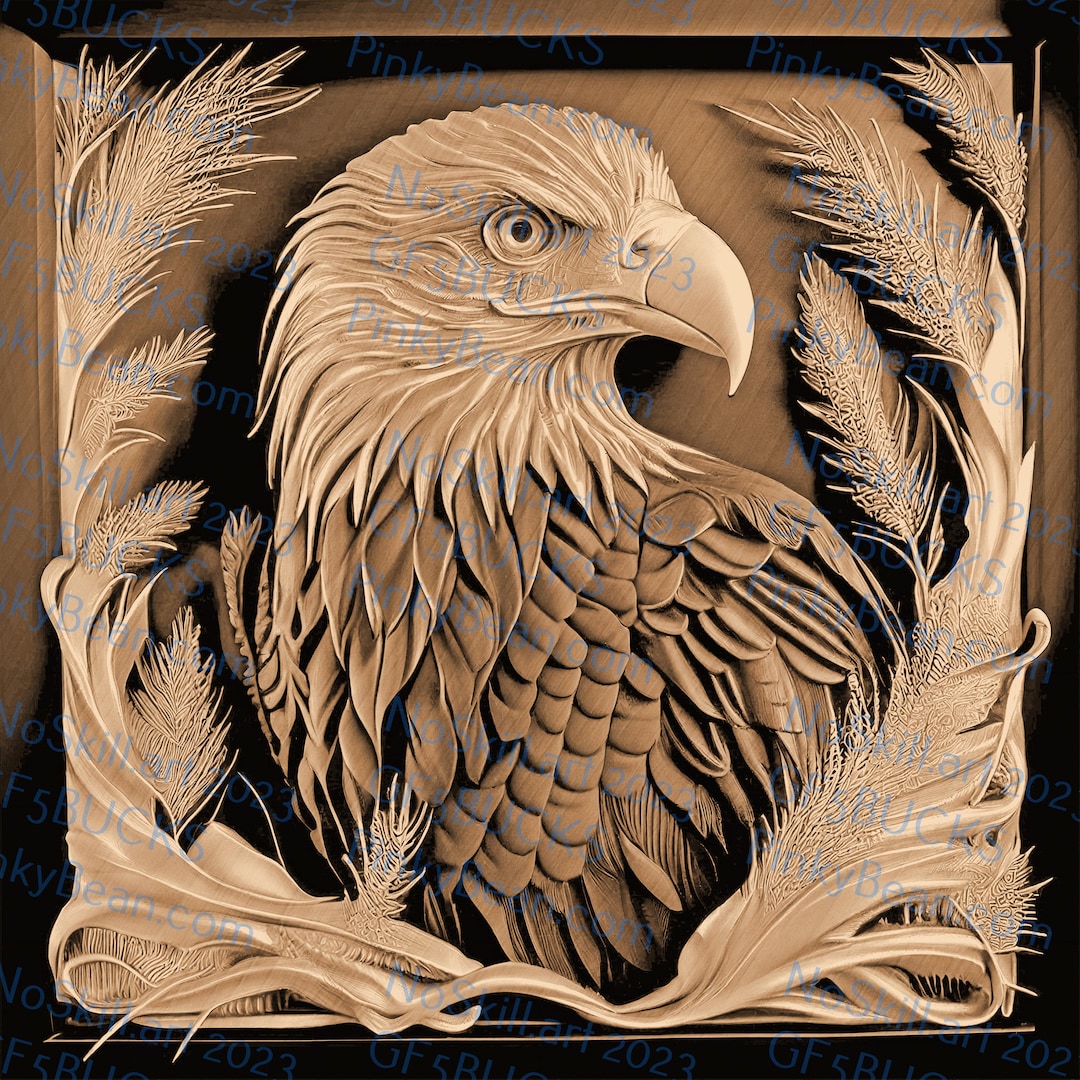 American Bald Eagle Laser Burn PNG | 3D Illusion Engrave Design - Etsy