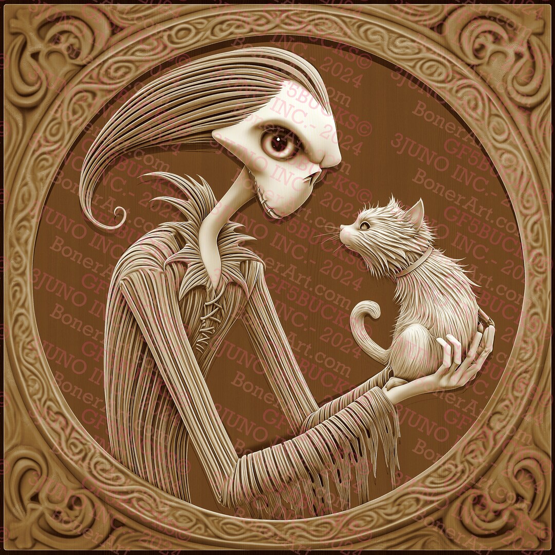 Kenny and His Kitty Hilarious Halloween Wall Art Spooky Fun Decor for ...