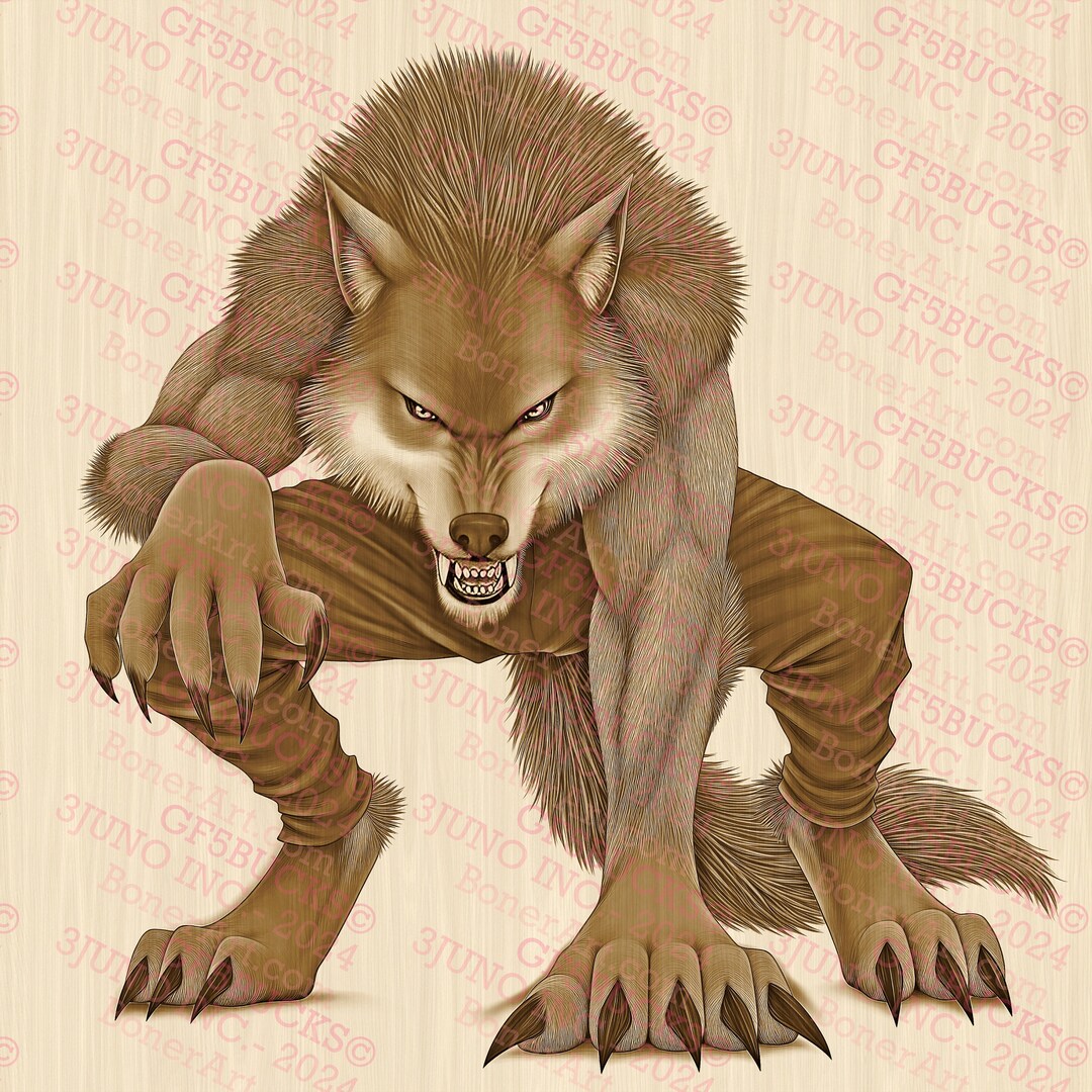 Werewolf, Halloween, Horror - Laser Burn PNG | 3D Illusion | Engrave | Laser Ready | Digital ...