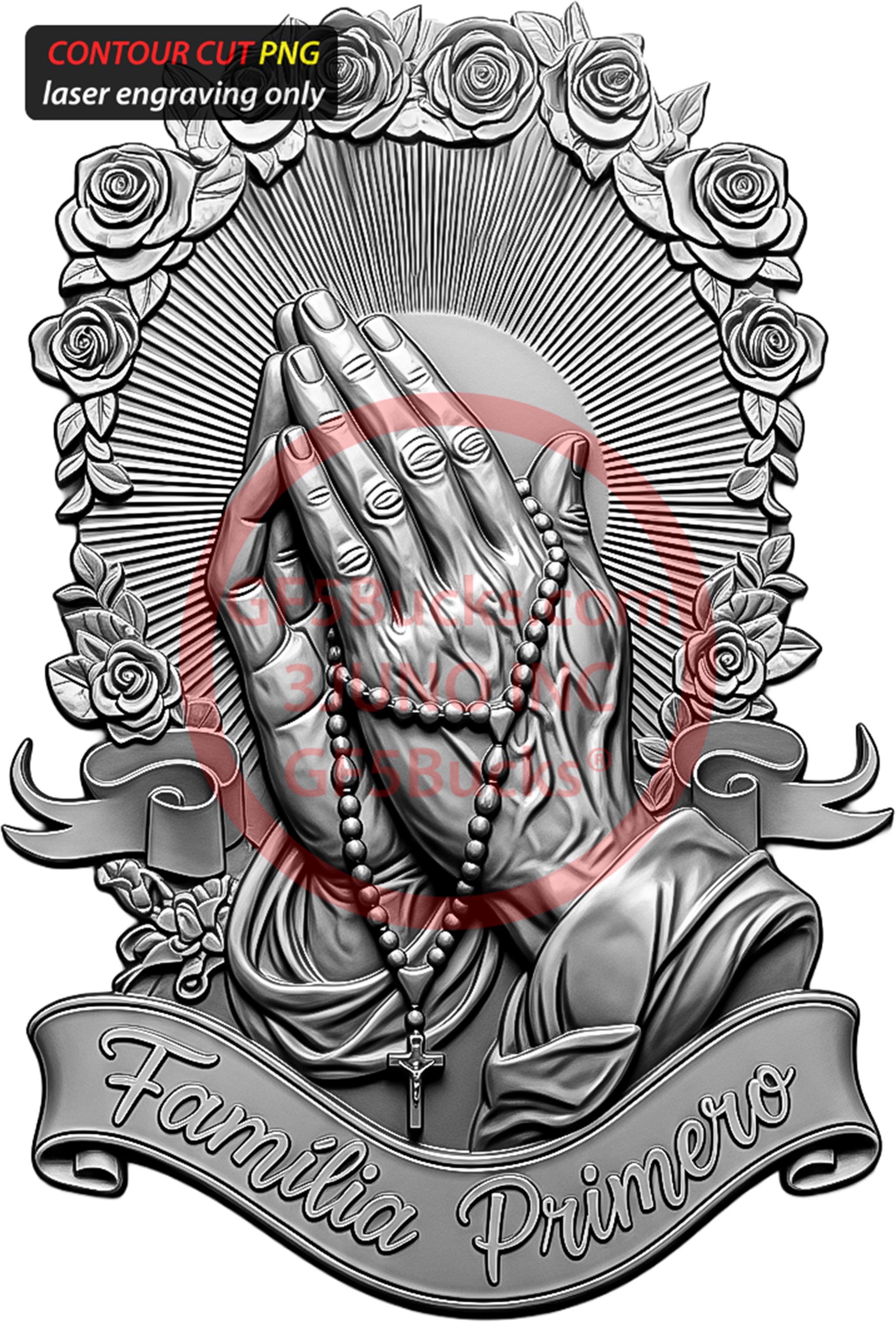 3D Illusion Praying Hands Art for Laser Engraving | PNG Digital File ...