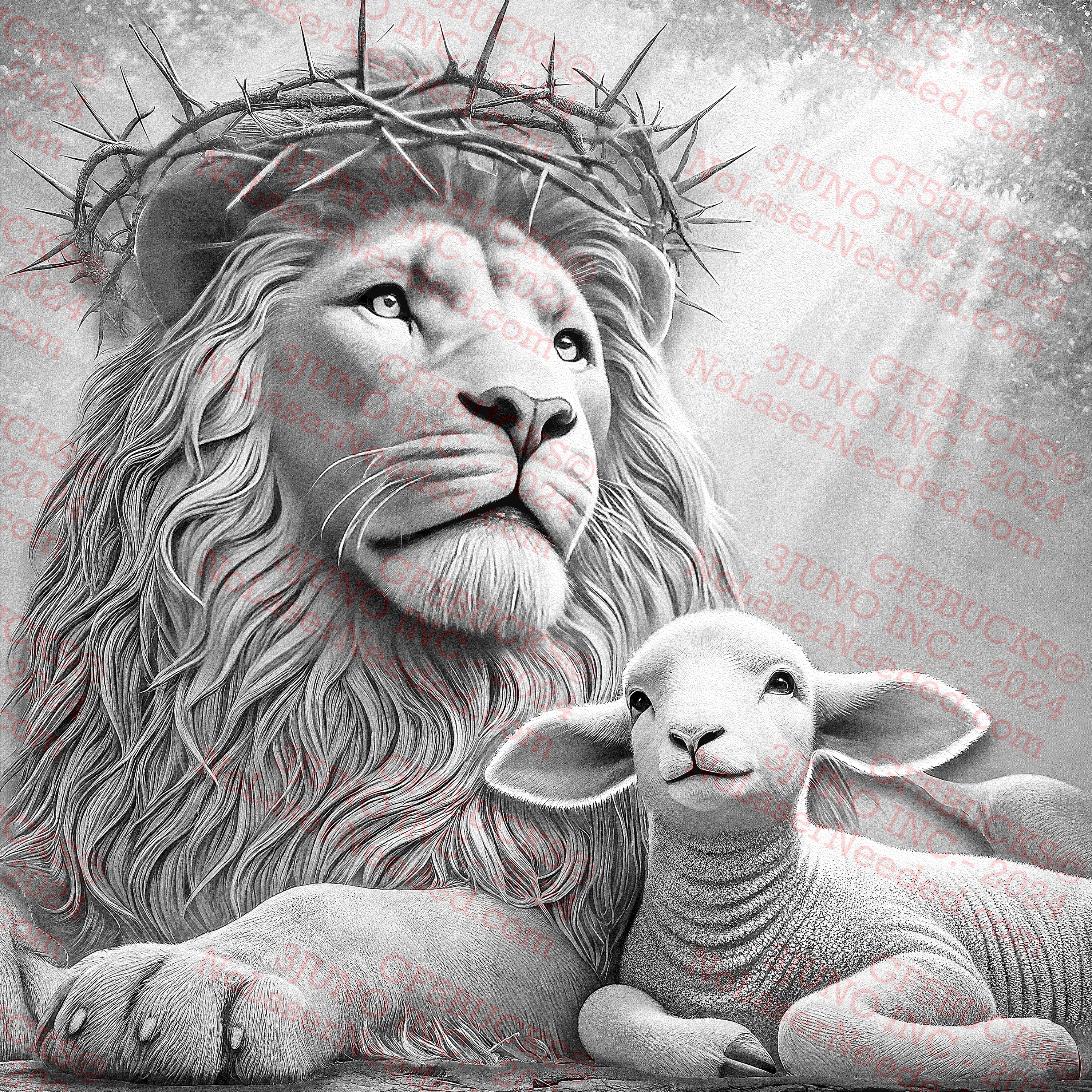 3D Illusion Art of Lion and Lamb Together - Peaceful Religious Scene ...