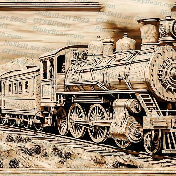 Steam Train Laser File - Etsy