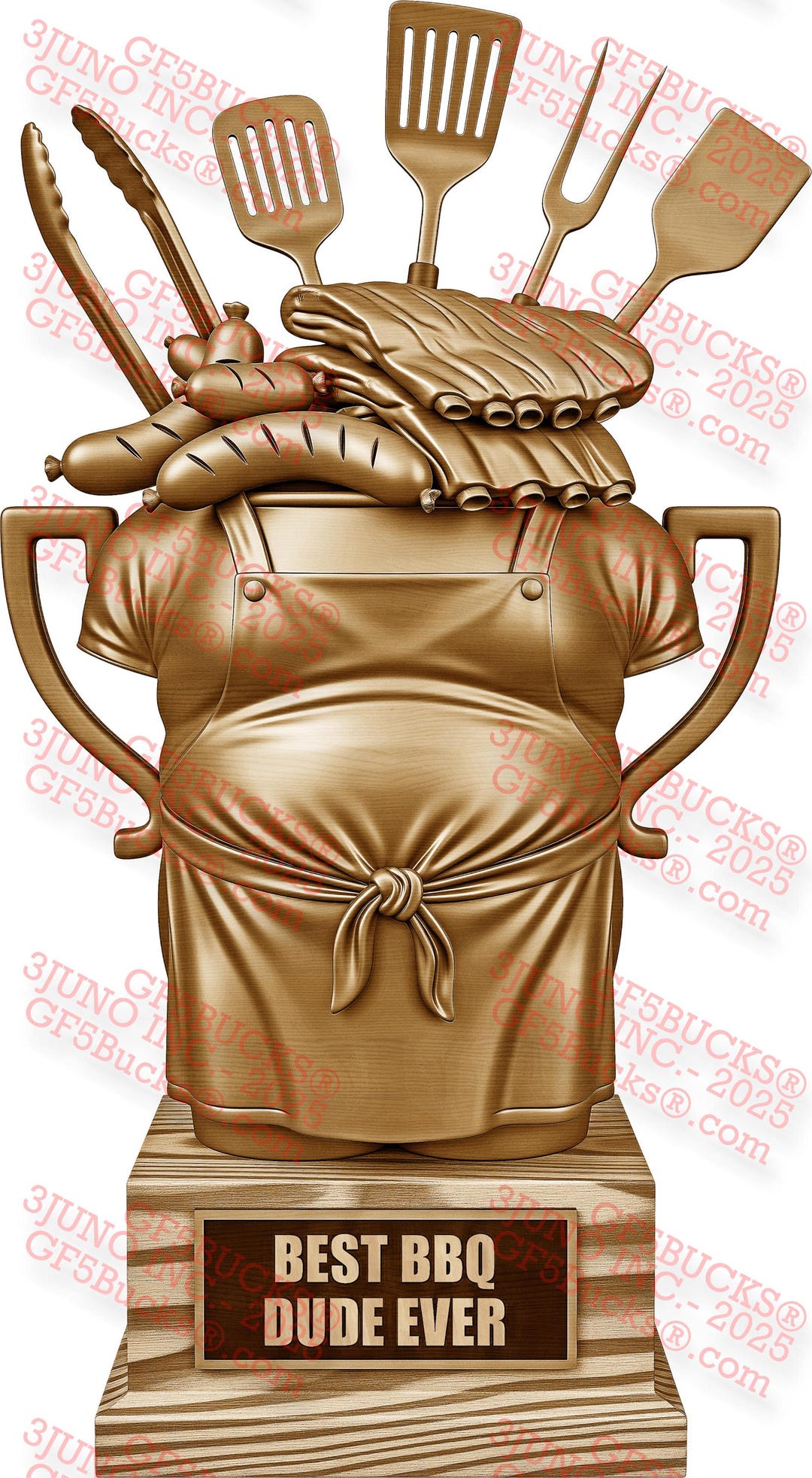 3D Illusion BBQ Trophy PNG – Best Grillmaster Design – Laser Engraving ...