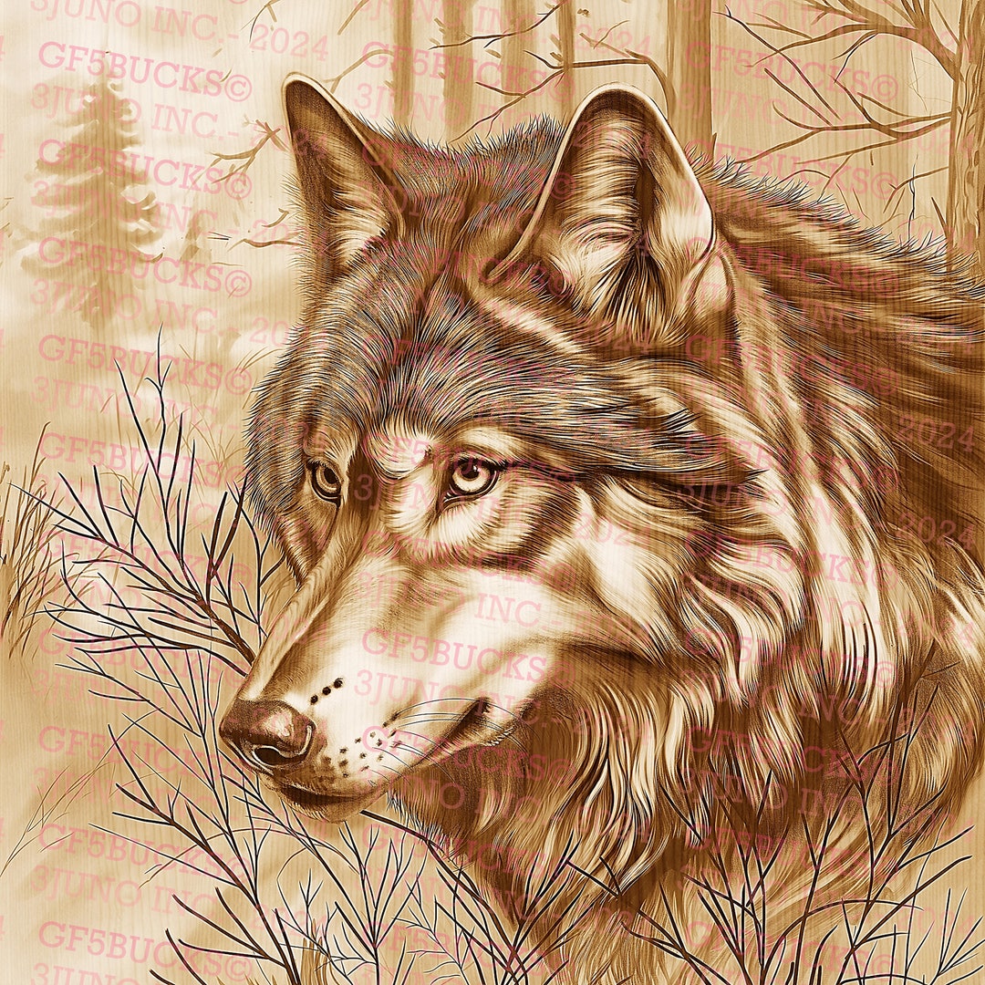 Wildlife Wolf 3D Illusion Laser PNG Digital File for Engraving Instant ...