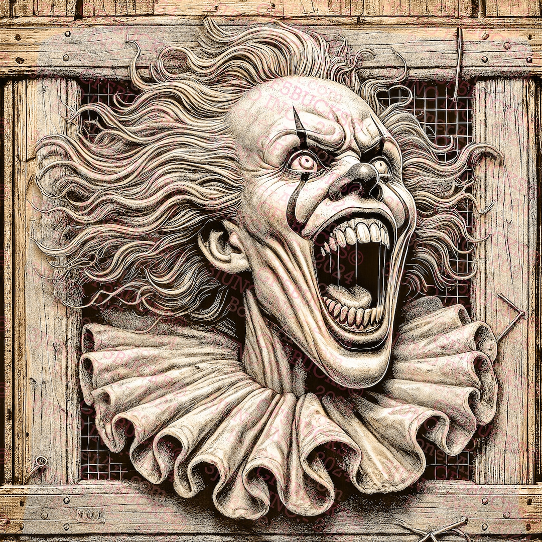 Freaky Bobo the Clown | Fun Halloween Wall Art | Spooky Fun Decor for ...