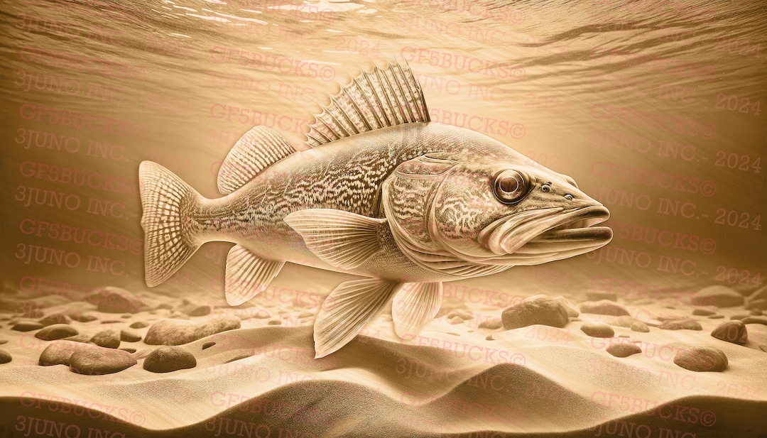 Walleye - Laser Burn PNG | 3D Illusion | Engrave | Laser Ready ...
