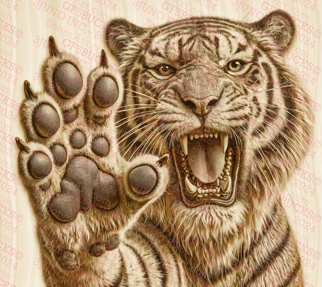 Tiger 3D Illusion Digital File - Laser Engraving Ready (instant ...