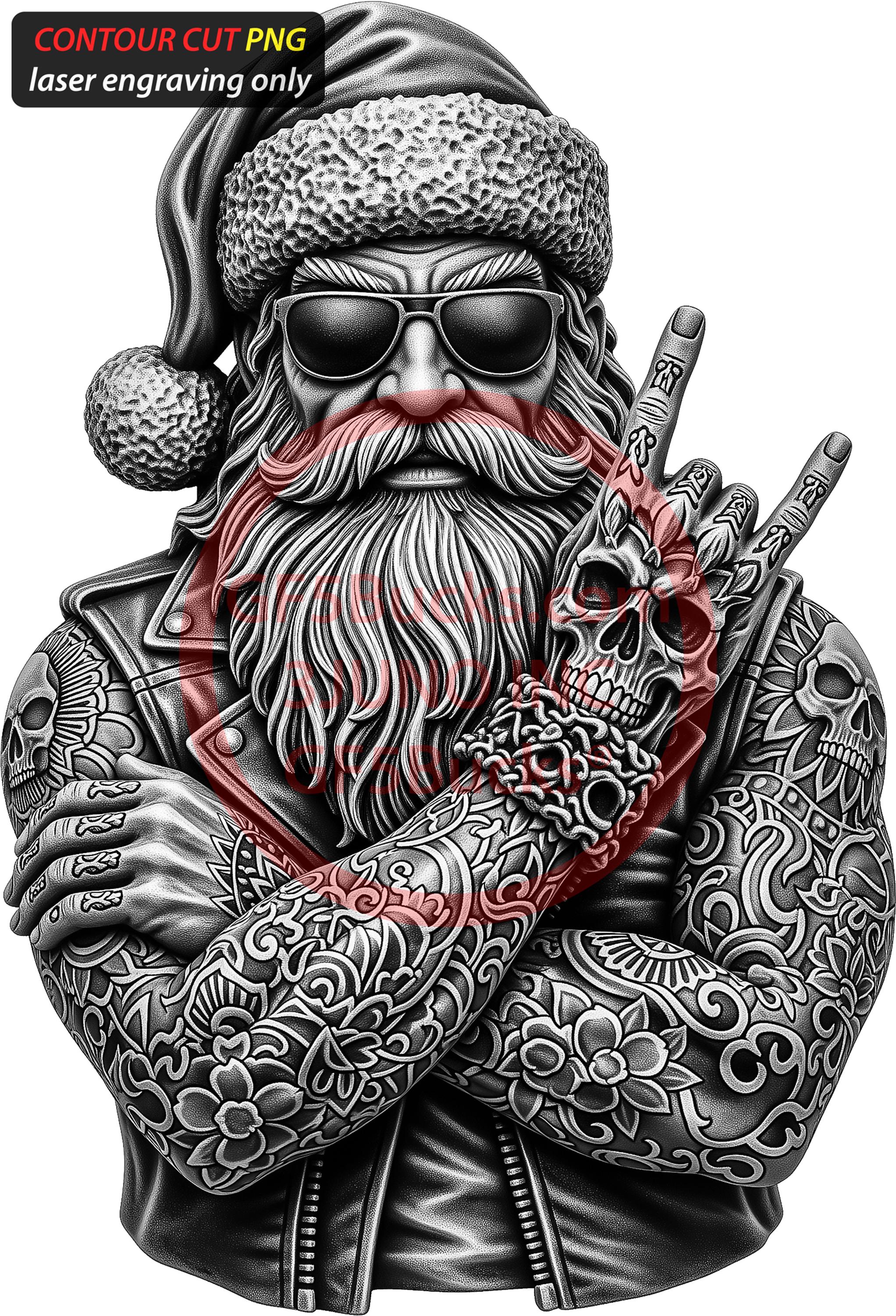 3D Illusion Rocker Santa Art for Laser Engraving | PNG Digital File | 9 ...