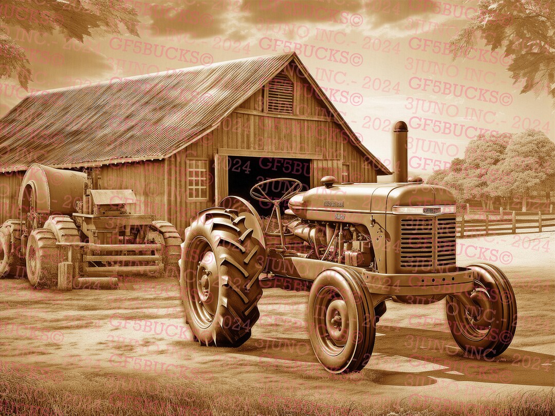 Tractor, Farm, Ranch - Laser Burn PNG | 3D Illusion | Engrave | Laser ...