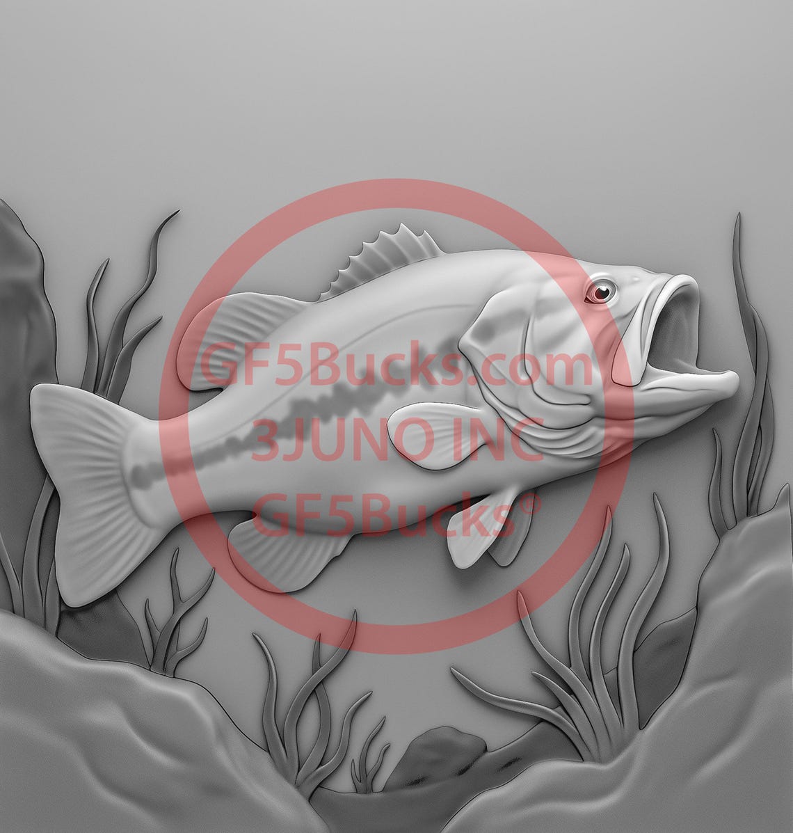 Largemouth Bass Bas-relief STL – High-detail Cnc Relief Model – Zipped ...