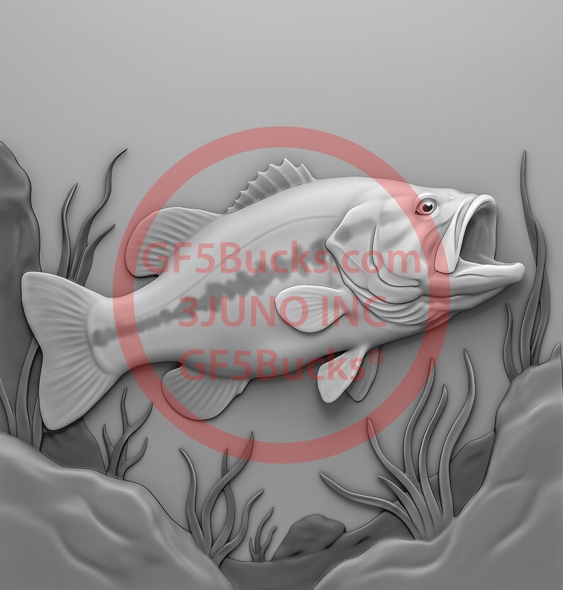 Largemouth Bass Bas-relief STL – High-detail Cnc Relief Model – Zipped ...