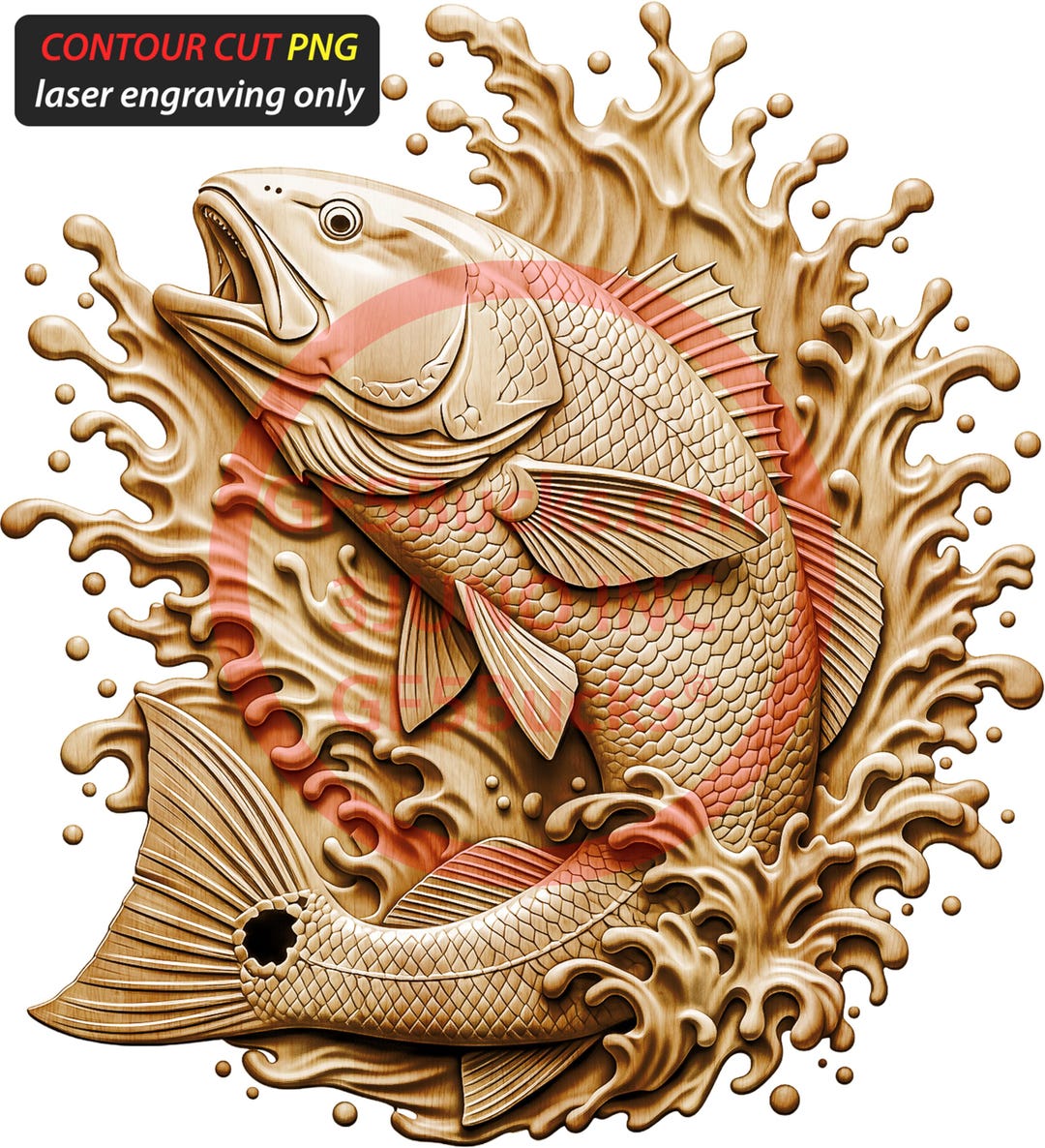 3D Illusion Redfish (red Drum) Fish Art for Laser Engraving | PNG ...