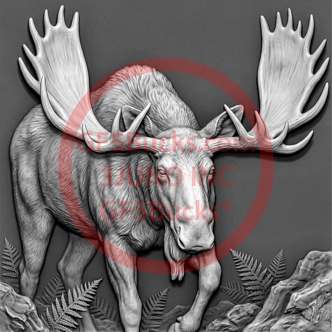 Moose Bas-relief STL – High-detail Cnc Relief Model – Zipped Stl ...