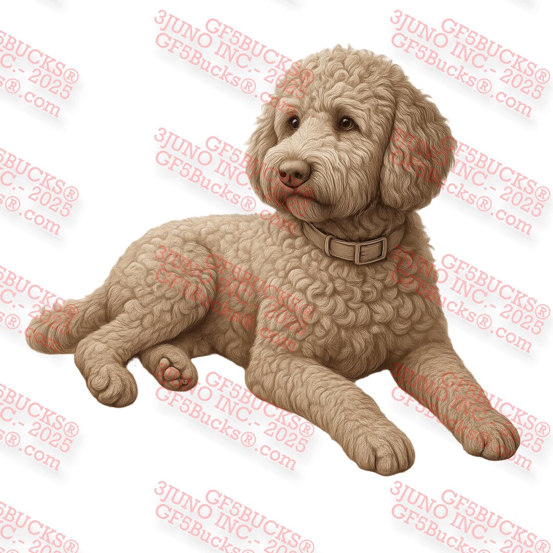 3D Illusion Labradoodle PNG – Curly Dog Companion Design – Laser ...