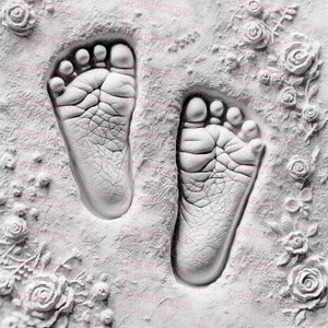 3D Illusion Baby Footprints - Instant Download PNG File for Laser ...