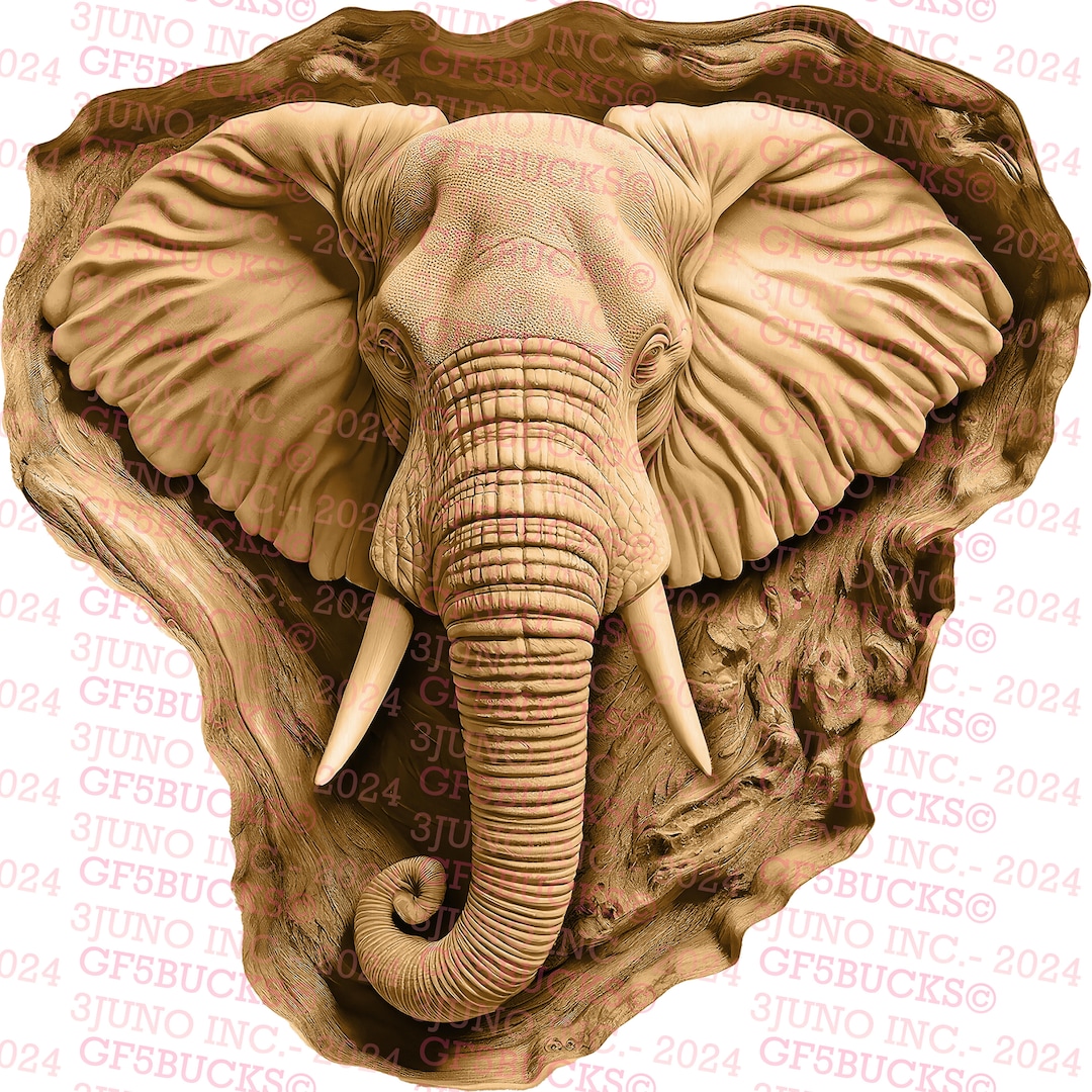 Elephant - Laser Burn PNG | 3D Illusion | Engrave | Laser Ready ...