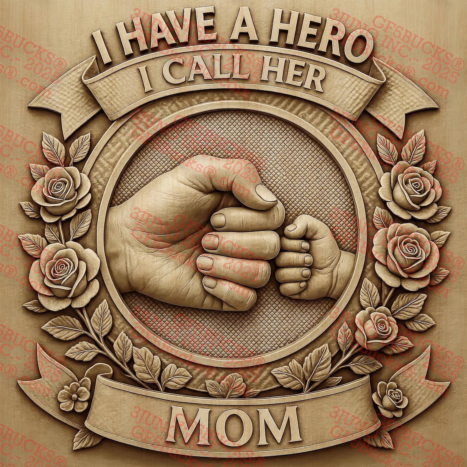 3D Illusion Mom PNG – I Have a Hero I Call Her Mom Fist Bump Design for ...
