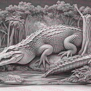 Gator, Alligator - Laser Burn PNG | 3D Illusion | Engrave | Laser Ready ...
