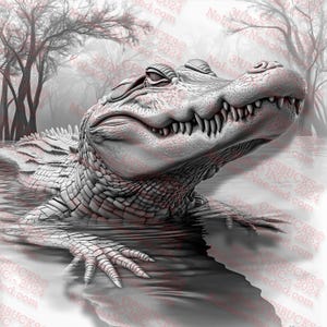 Alligator 3D Illusion Laser Engraving File | Swamp Wildlife Art ...