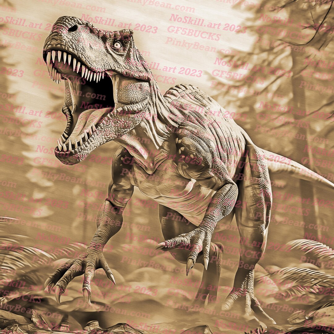 T-rex Dinosaur 3D Illusion Digital File - Laser Engraving Ready ...