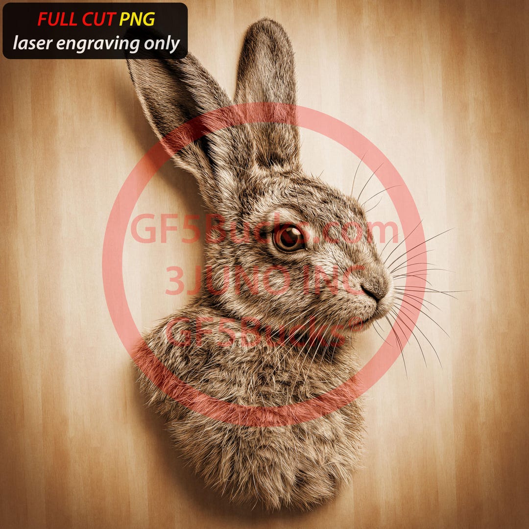 TRY ME - 3D Illusion Laser-ready PNG | Hare Head | Ultra-realistic ...