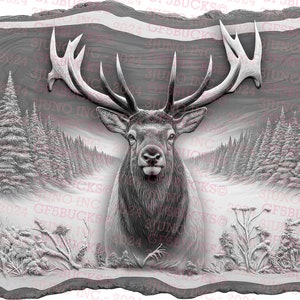 Elk - Laser Burn PNG | 3D Illusion | Engrave | Laser Ready | Digital ...