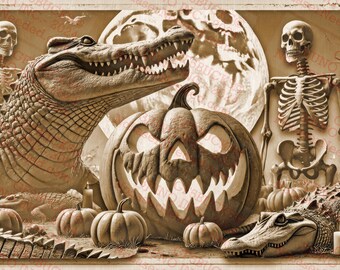 Alligator Gator Halloween Flag Halloween Decor Fall Decor Gator Lovers ...