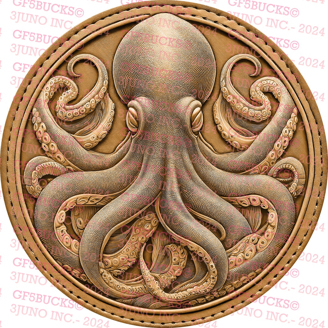 3D Illusion Octopus - Instant Download PNG File for Laser Engraving ...