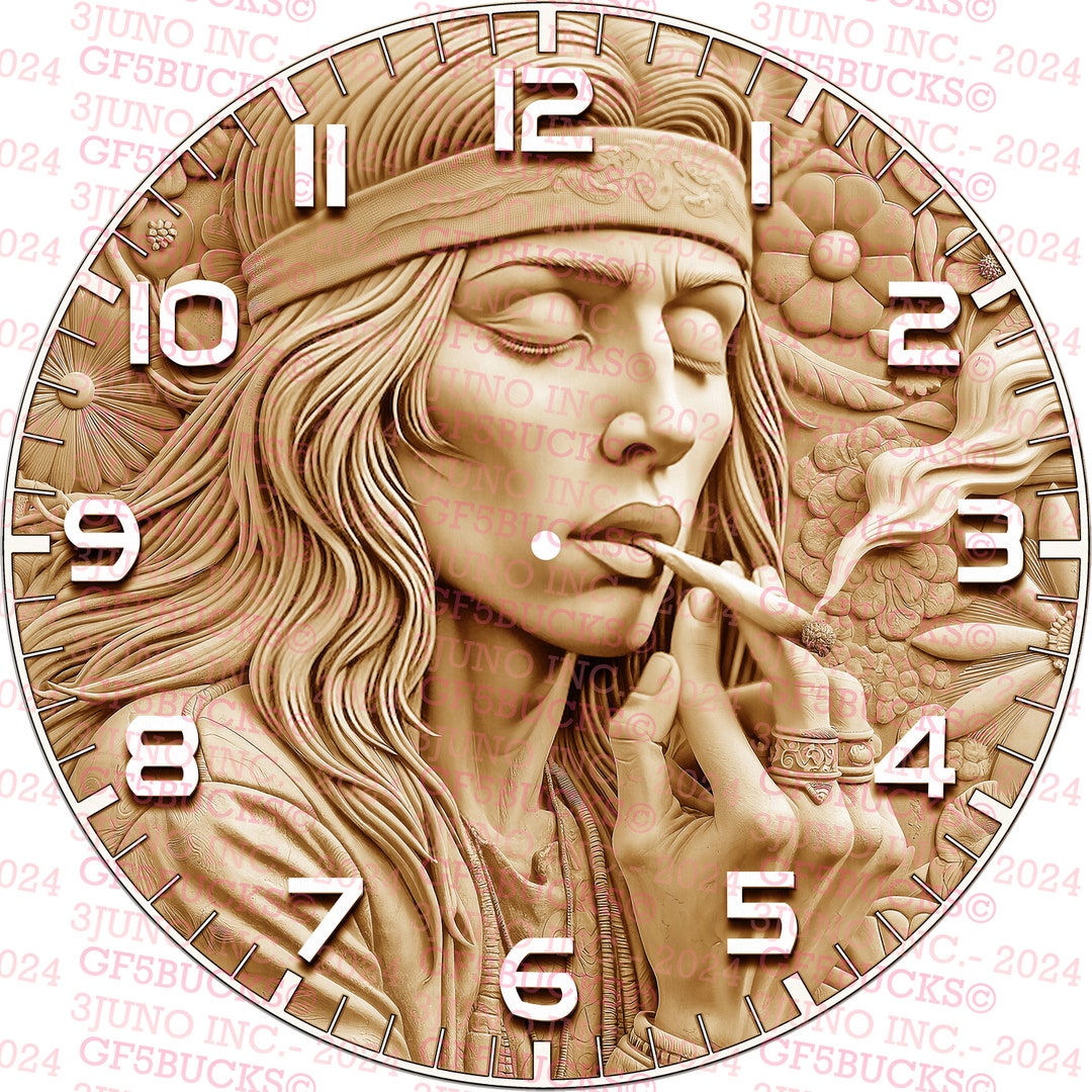 420, Cannabis Clock 3D Illusion Engraving Digital File Instant Download ...