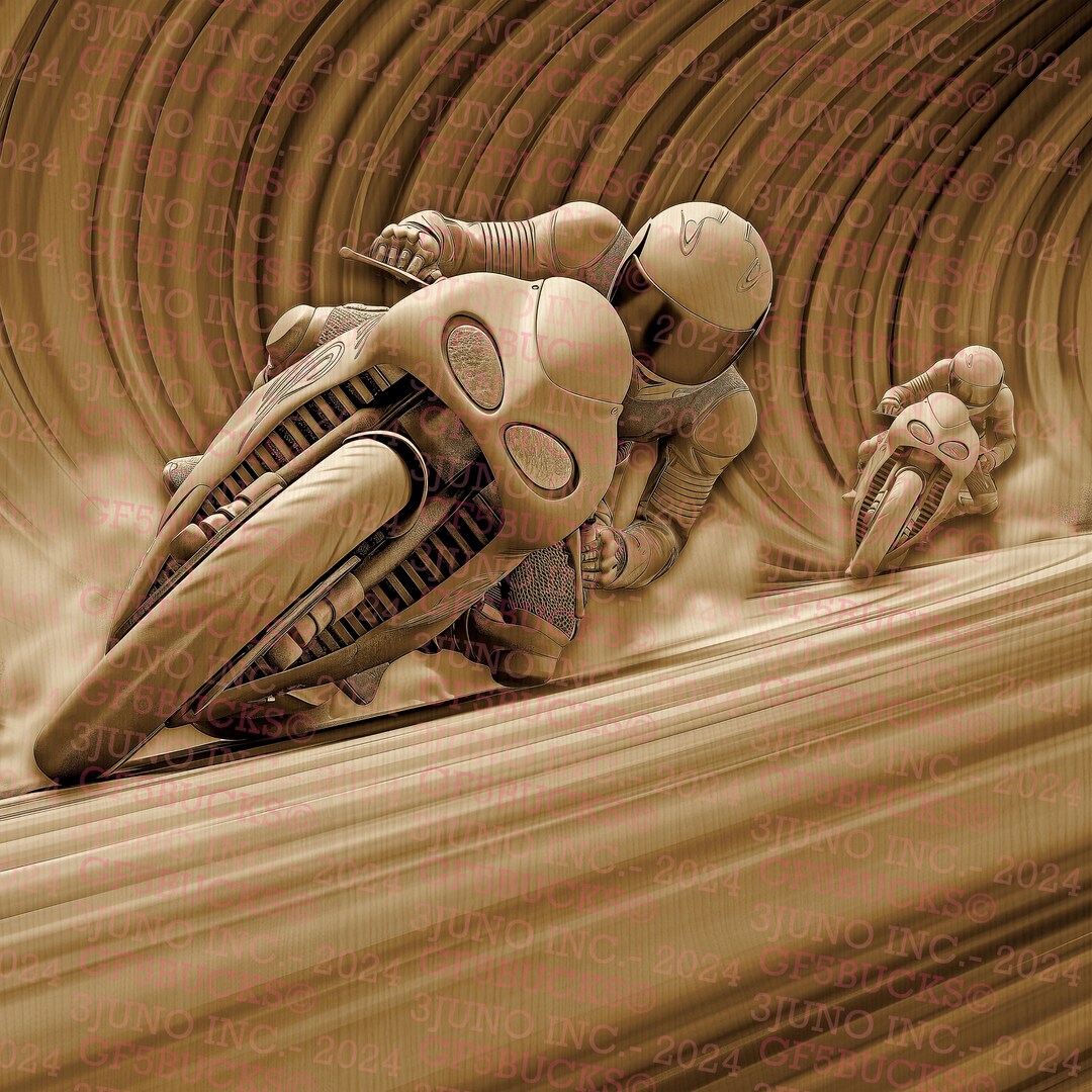 Buy Motorcycle Race - Laser Burn PNG | 3D Illusion | Engrave | Laser ...