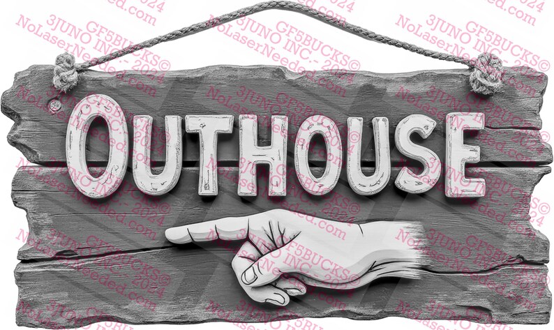 Rustic Outhouse Sign 3D Illusion Art, Vintage Bathroom Decor, Wooden ...