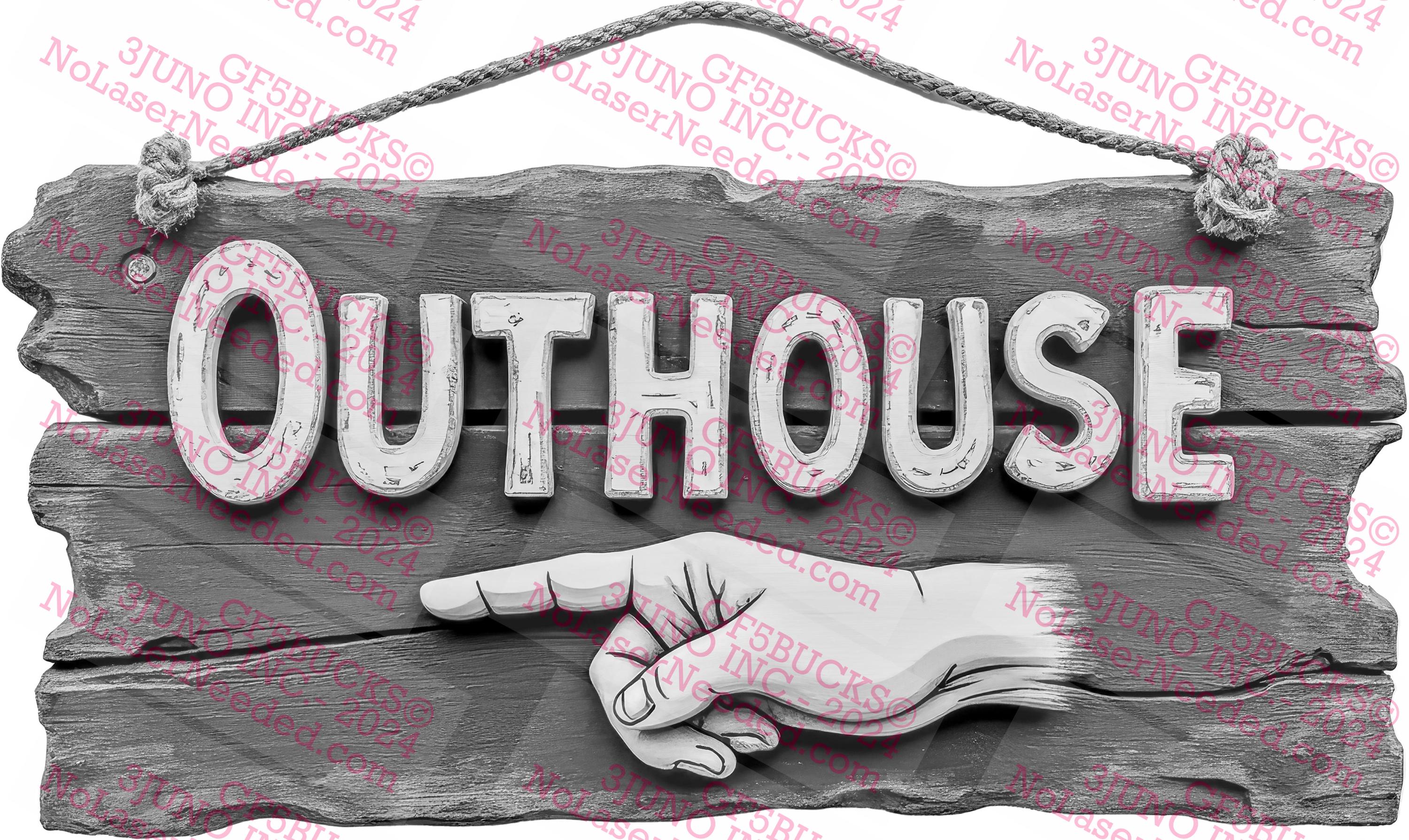 Rustic Outhouse Sign 3D Illusion Art, Vintage Bathroom Decor, Wooden ...