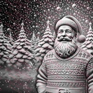 Santa Claus, Christmas - Laser Burn PNG | 3D Illusion | Engrave | Laser ...