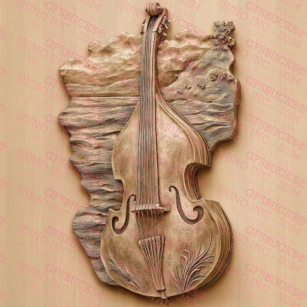 Cello Musical Instrument | Laser Burn PNG | 3D Illusion | Engrave ...