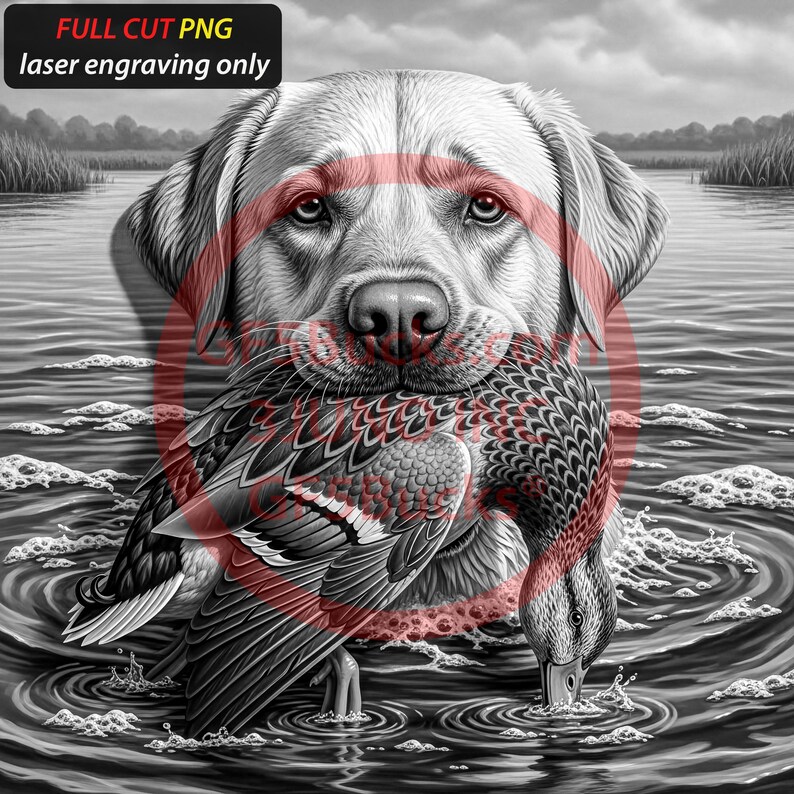3D Illusion Laser-ready PNG | Labrador Duck | Ultra-realistic Engraving ...