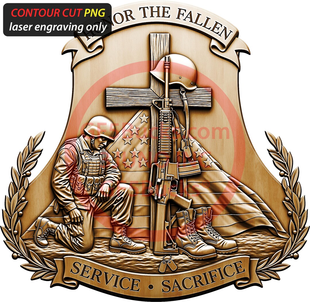 3D Illusion Fallen Soldier Art for Laser Engraving | PNG Digital File ...