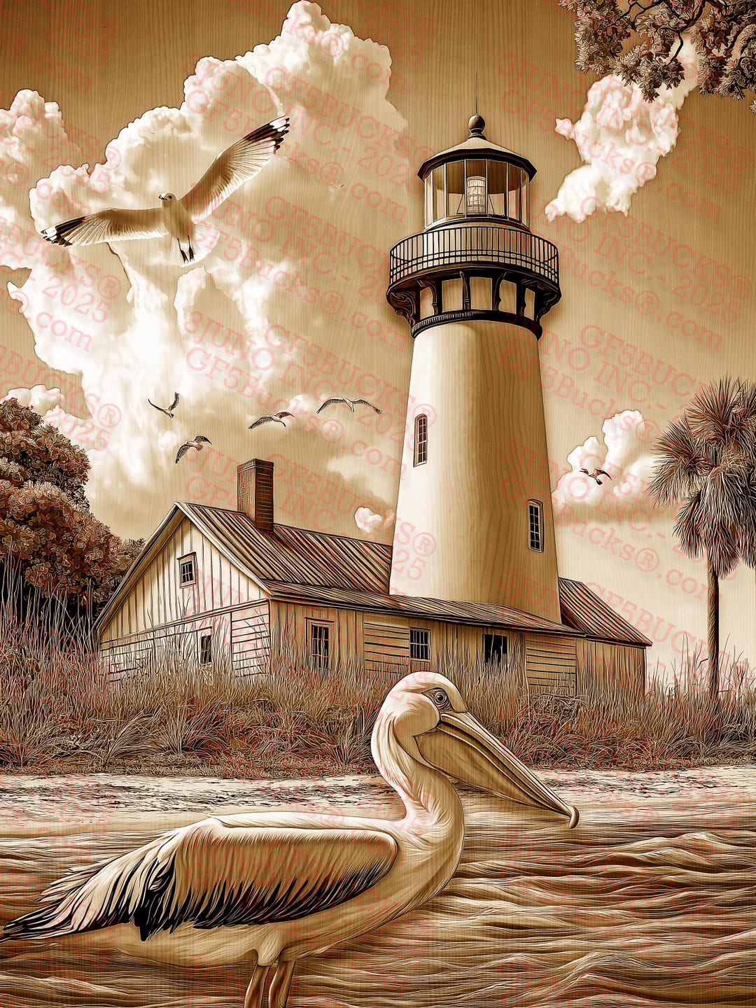 3D Illusion Lighthouse Engraving PNG for Laser Art | Engraving PNG for ...