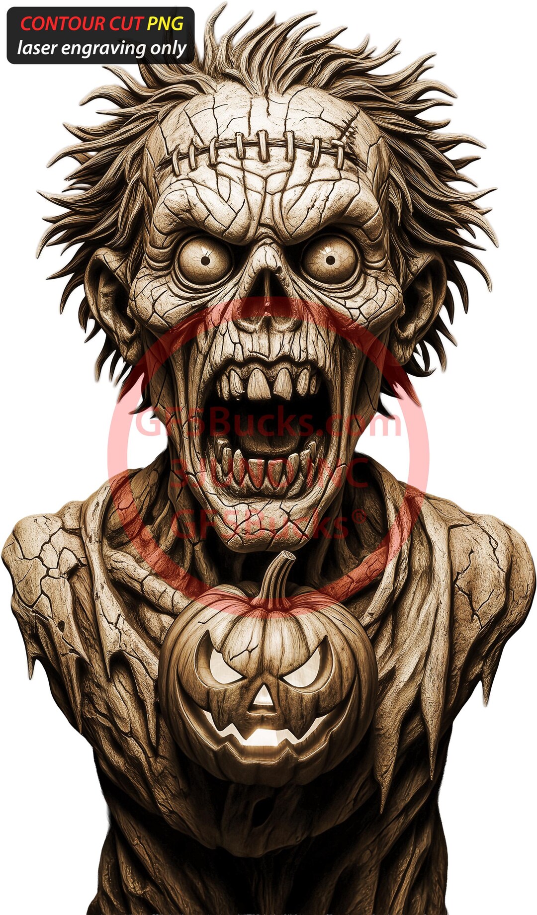 3D Illusion Stitched Monster Art for Laser Engraving | PNG Digital File ...