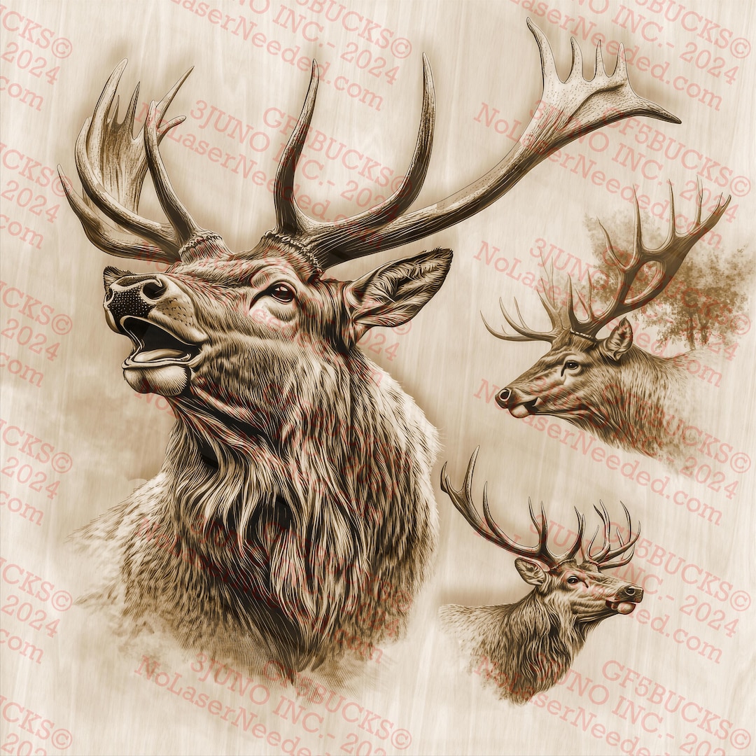 3D Illusion Elk Wall Art, Triple Elk Sculpture, Nature Wildlife Decor ...