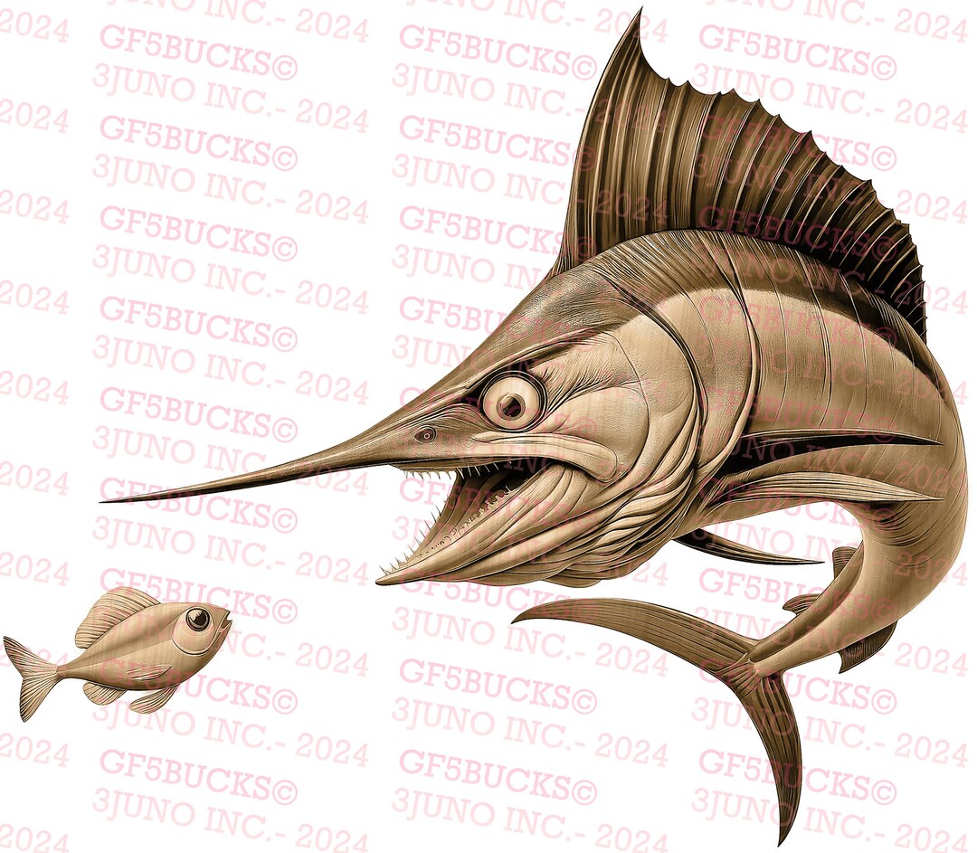 Billfish 3D Illusion Digital File Laser Engraving Ready instant ...