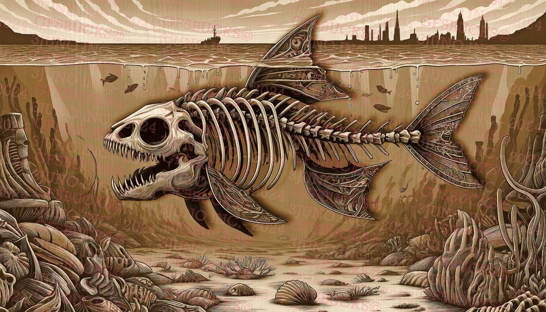 Fish Bones - Laser Burn PNG | 3D Illusion | Engrave | Laser Ready ...