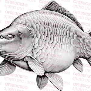 Carp 3D Illusion Digital File - Laser Engraving Ready (instant Download ...