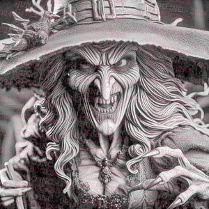 Witch, Halloween - Laser Burn PNG | 3D Illusion | Engrave | Laser Ready ...