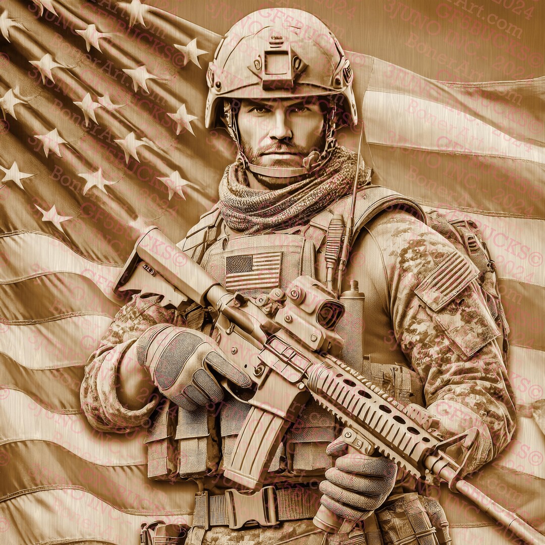 Soldier, Military, USA | Laser Burn PNG | 3D Illusion | Engrave | Laser ...