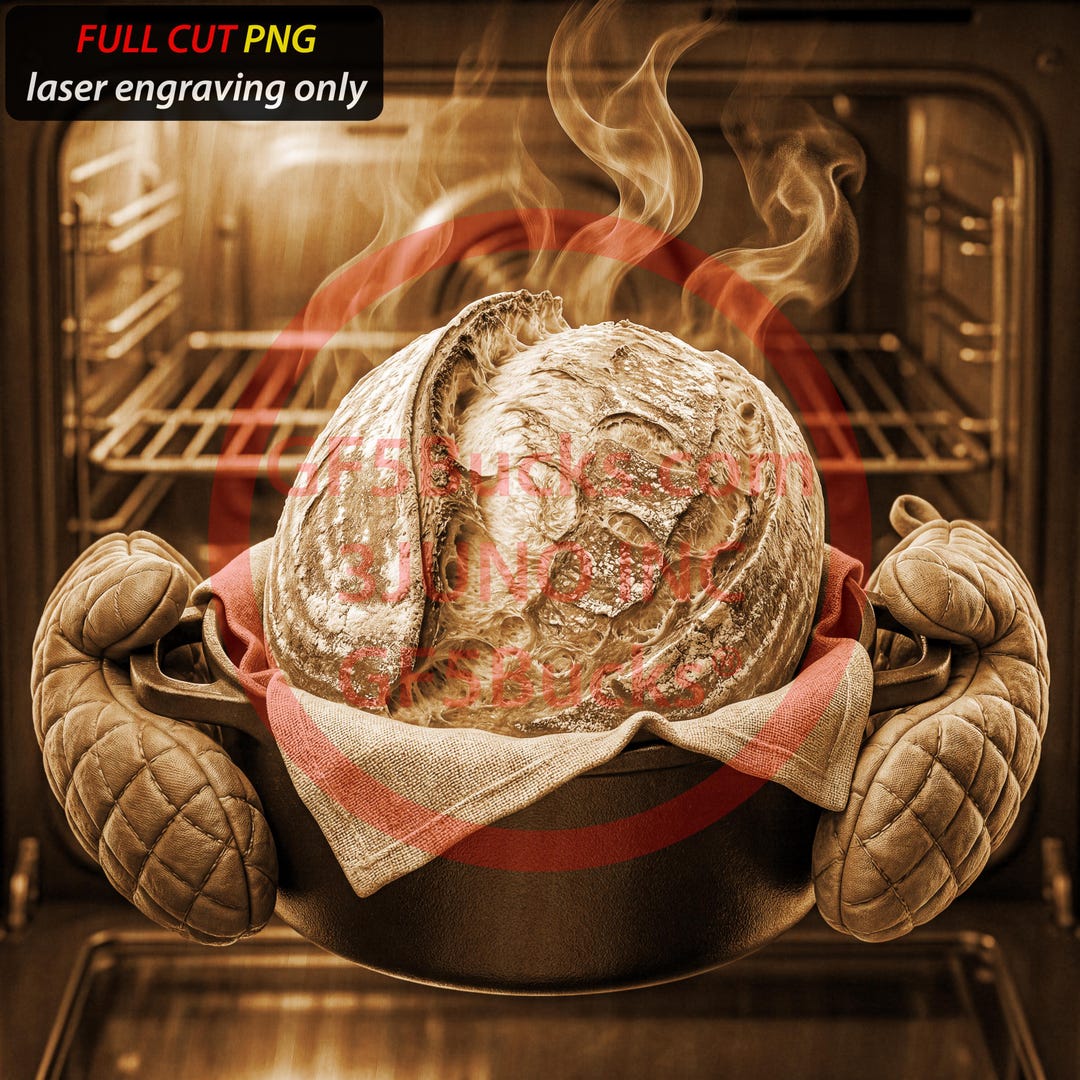 3D Illusion Hot Sourdough Bread Art for Laser Engraving | PNG Digital ...